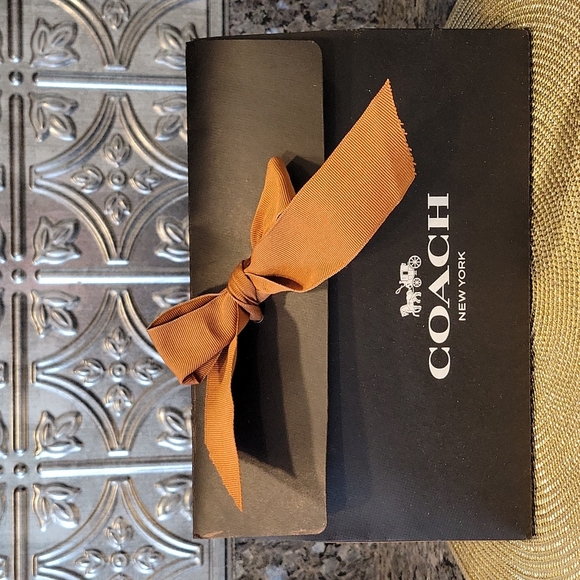 Coach | Other | Rare Coach Black Paper Purse Gift Bag With Bow Chic ...